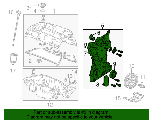 11410-5A2-A10 - Case Assembly, Chain - 2016-2017 Honda Accord | Honda ...