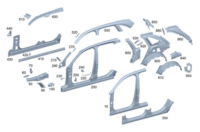 254-682-85-00 - Dampening, Roof Frame 2023-2024 Mercedes-Benz ...