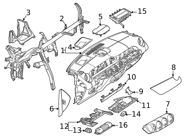 247-680-58-00 - Instrument Panel Knee Bolster 2020-2023 Mercedes-Benz ...
