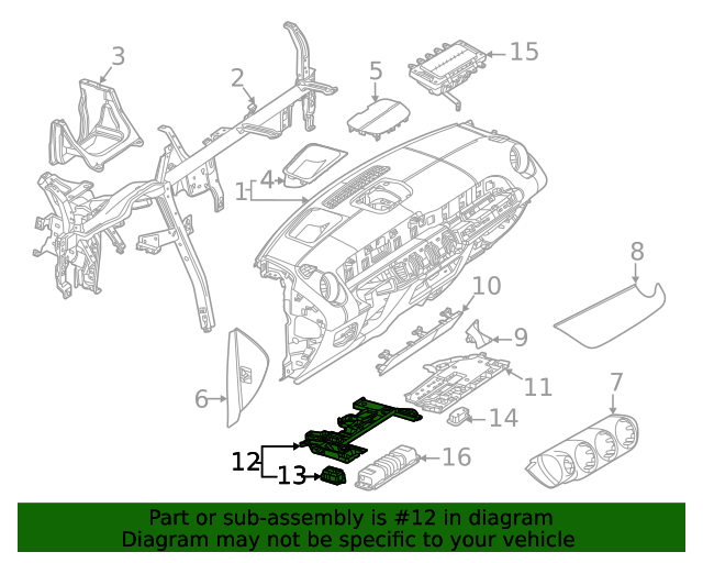 247-680-58-00 - Instrument Panel Knee Bolster 2020-2023 Mercedes-Benz ...