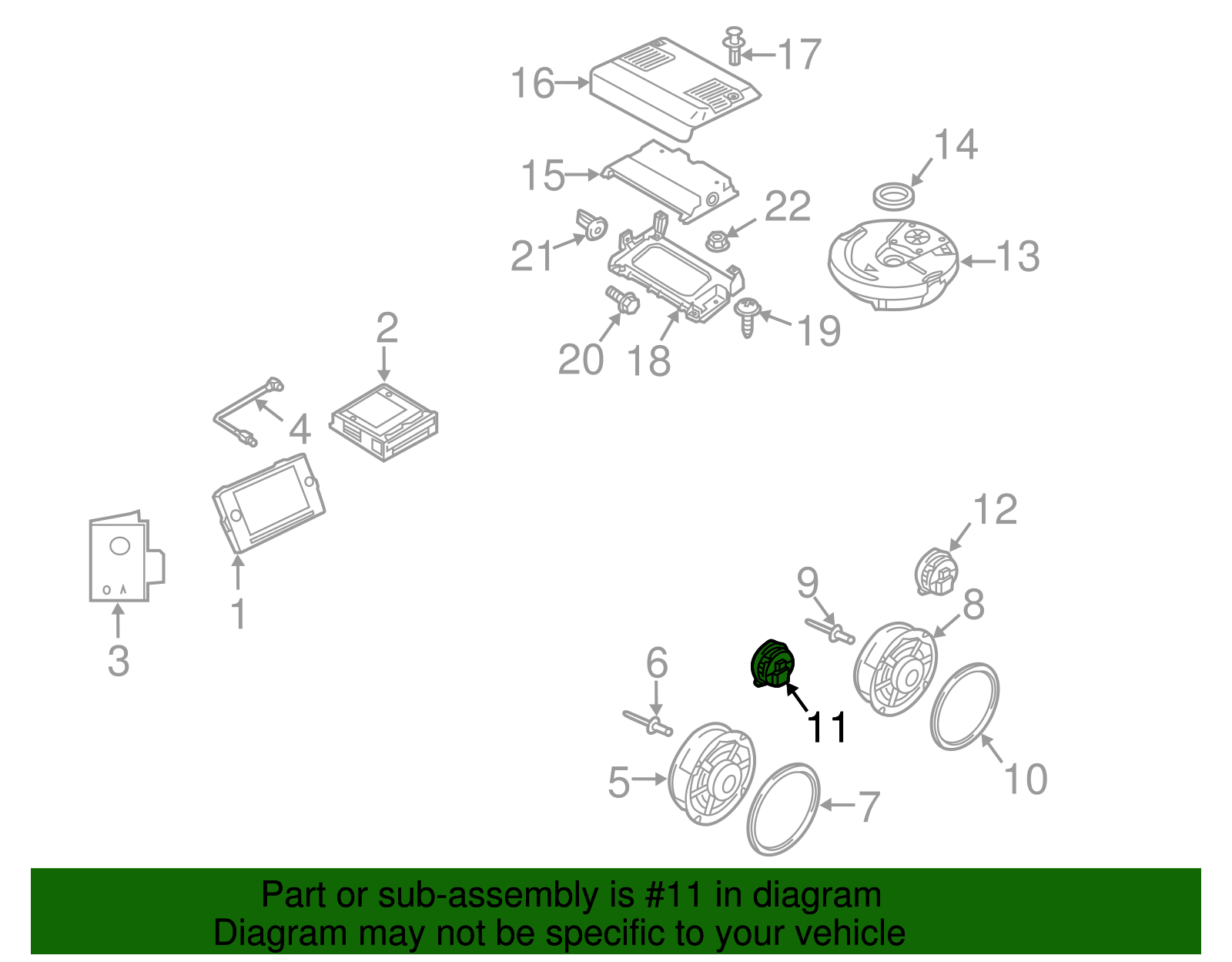 5NA-035-411 - High-Quality Tweeter for 2018-2024 Volkswagen Tiguan ...