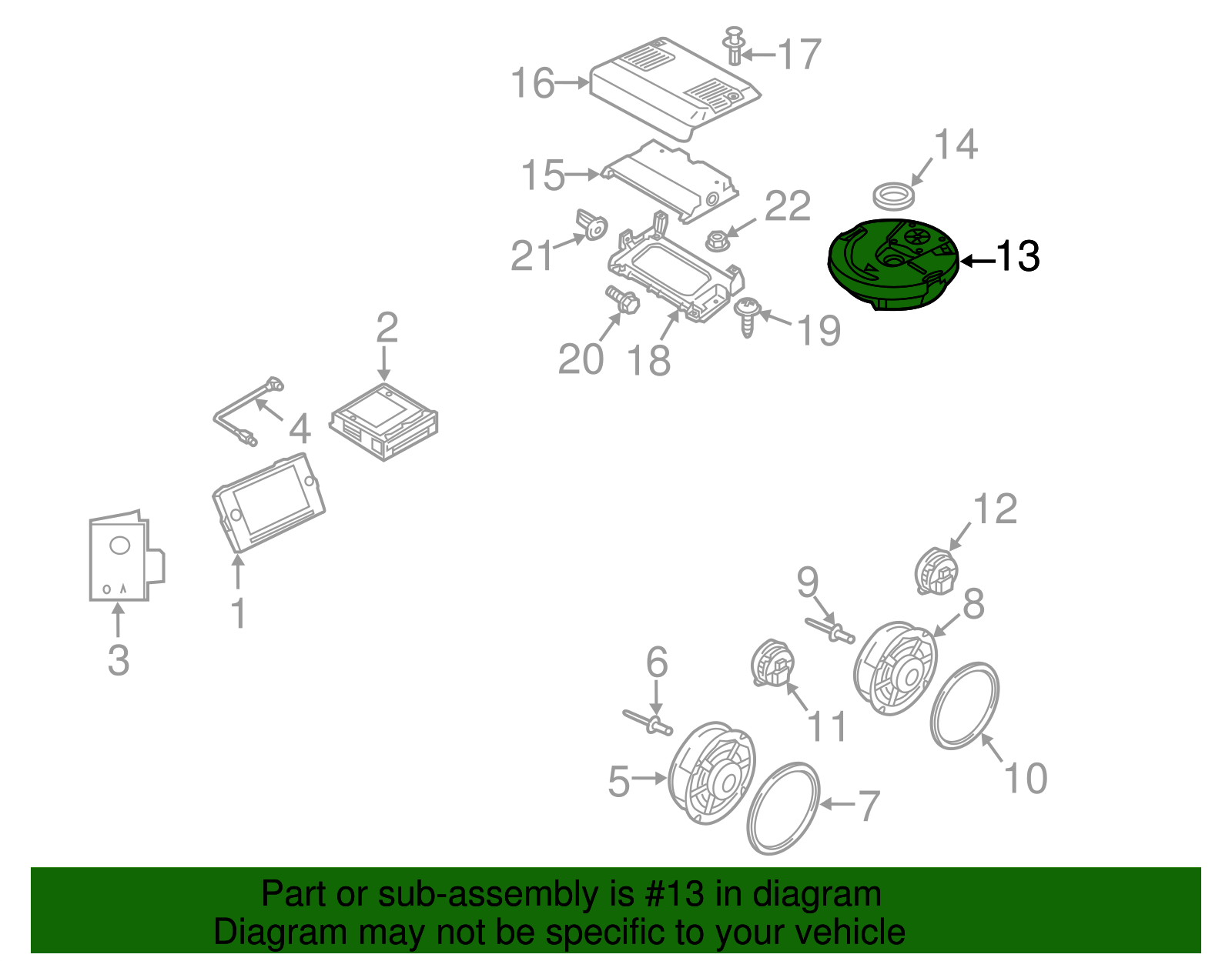 2018-2024 Volkswagen Tiguan Speaker 5NA-035-621 | Wolfsburg Parts Direct