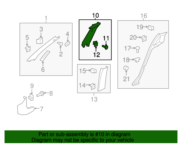 92295191 GM Upper Center Pillar Trim | GM Parts Store