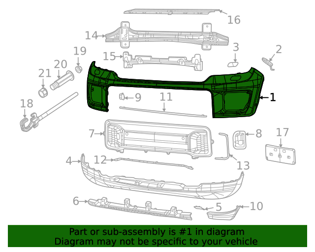 2021-2023 Jeep Bumper Cover 68541628aa | TascaParts.com