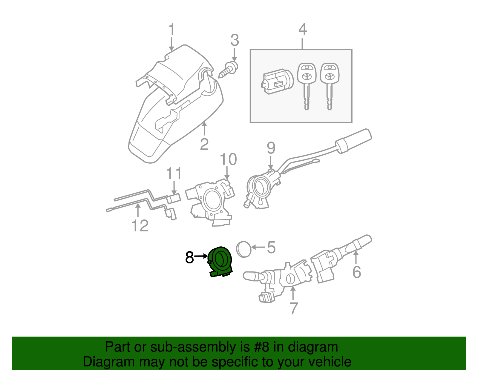 OEM 2007-2017 Toyota Angle Sensor Part # 89245-06040 | Modern Toyota Parts