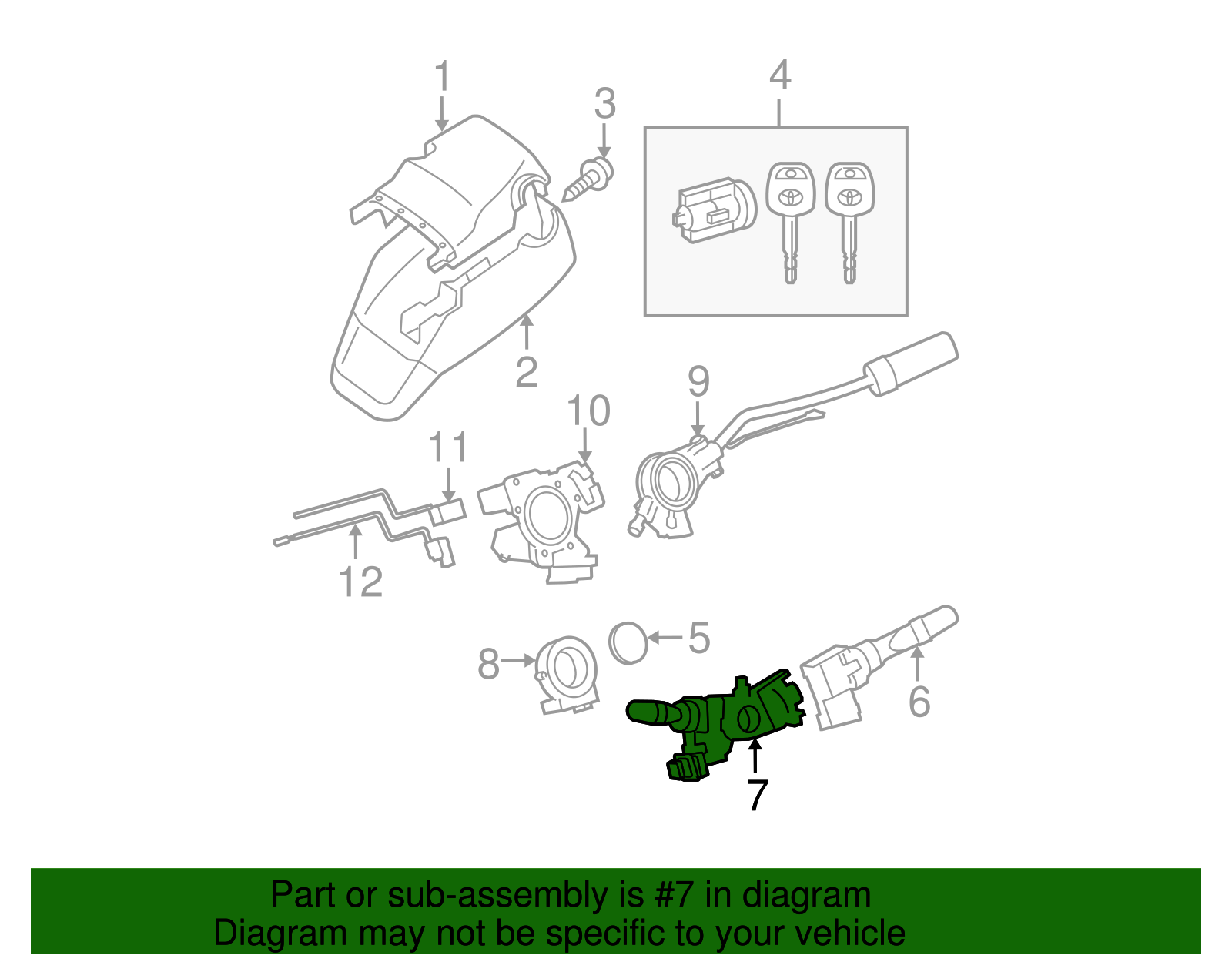 2005-2013 Toyota Headlamp Switch 84140-07141 | Toyota Parts Center