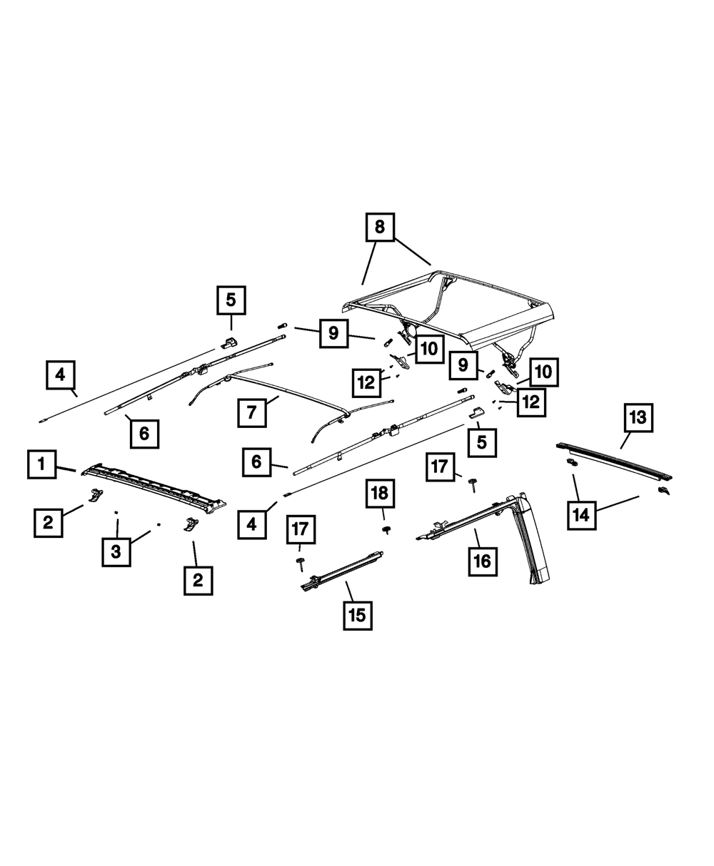 68068508AB - Folding Top Bow Kit 2010-2018 Jeep | Big 3 Auto Parts