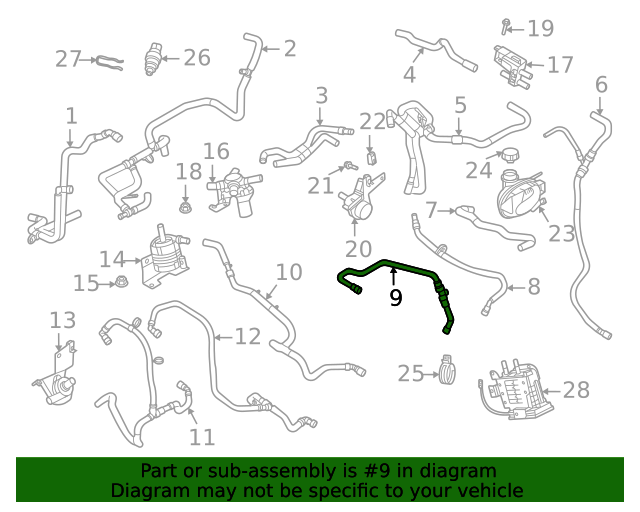 2021-2023 Ford Mustang Mach-E Coolant Hose LJ9Z-18472-A | Online Ford ...