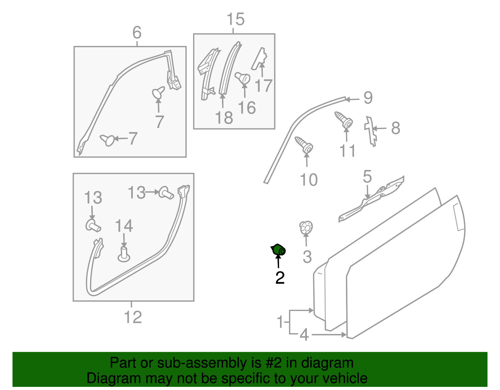 80872-CD000 - 2009-2025 Nissan - Door Shell Bumper | Anicra Nissan Parts