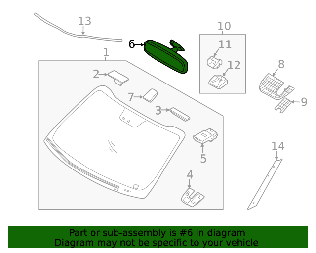 85110-L1000 - Mirror Inside 2021-2024 Kia | Kia.Parts Store