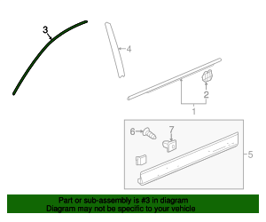 72425-T0A-A01 - Molding Assembly R Front Door Sash - 2012-2016 Honda CR ...