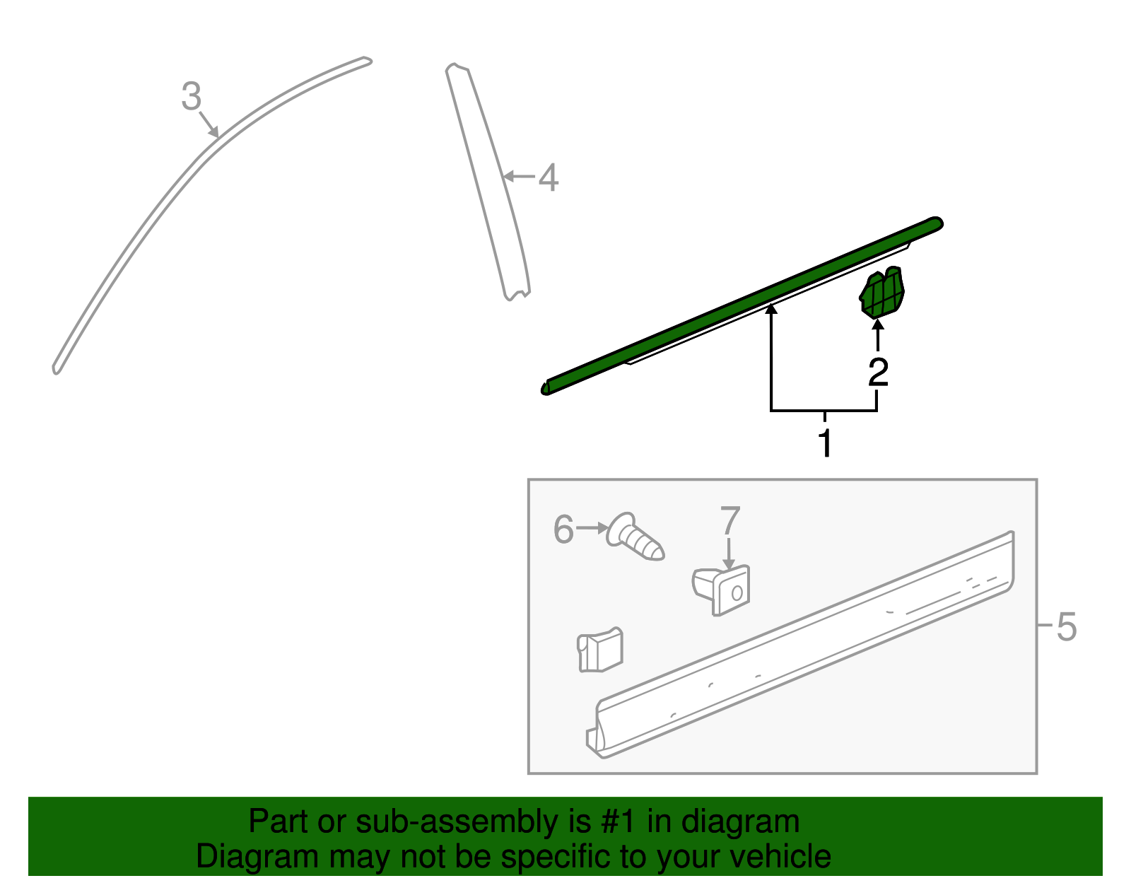 2012-2016 Honda CR-V Door Window Belt Weatherstrip 72450-T0G-A01 ...