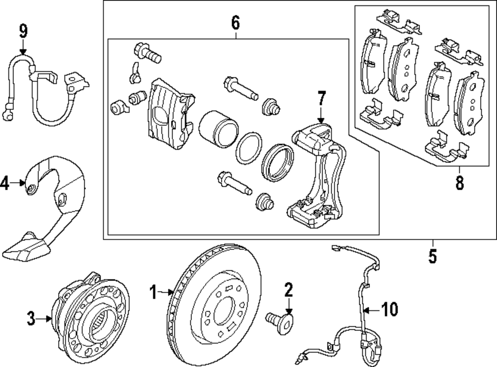 58732-DO000 - Brake Hose 2024-2025 Kia EV9 | Kia.Parts Store