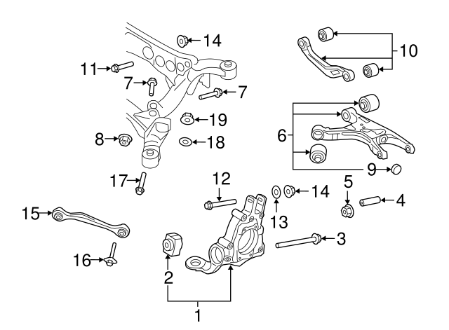 2008-2018 Audi Lower Control Arm Cap 8K0-525-045 | TascaParts.com