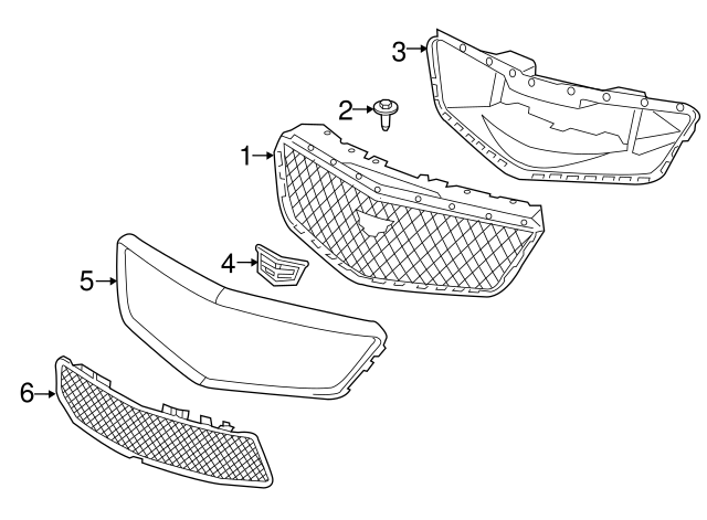 2016-2019 Cadillac CTS Galvano Silver Front Grille Opening Bezel ...