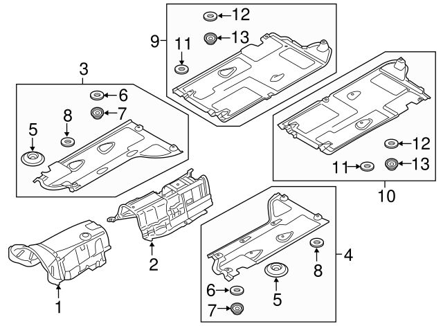 2017-2020 Genesis G80 Floor Pan Splash Shield 84145-B1000 ...