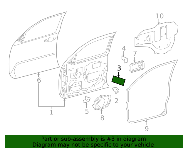 2016-2021 Toyota Tacoma Door Shell Pad 67813-04010 | OEM Parts Online