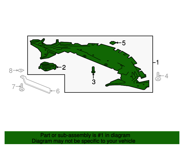 2016-2020 Buick Envision Underbody Front Air Deflector 84197387 GM ...