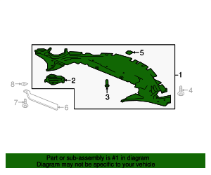 2016-2020 Buick Envision Underbody Front Air Deflector 84197387 GM ...
