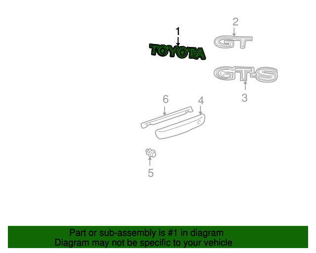 2000-2005 Toyota Nameplate 75443-20610 | Toyota Parts Center