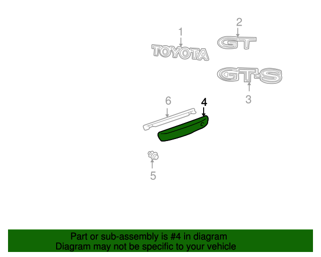 76811-20141-B1 - License Molding - 2003-2005 Toyota Celica | OEM ...