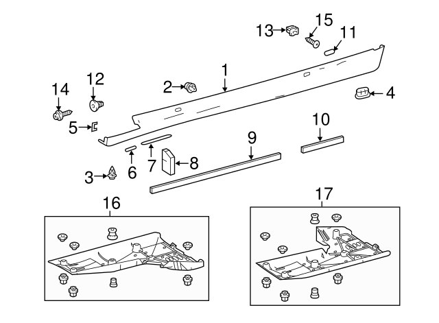 Lexus OEM Rocker Molding Clip Part# 75867-AA010 | OEM Vehicle Parts