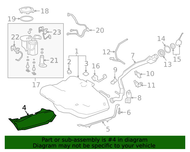 2018-2023 Toyota Tank Shield 77641-06030 | Toyota Parts Center