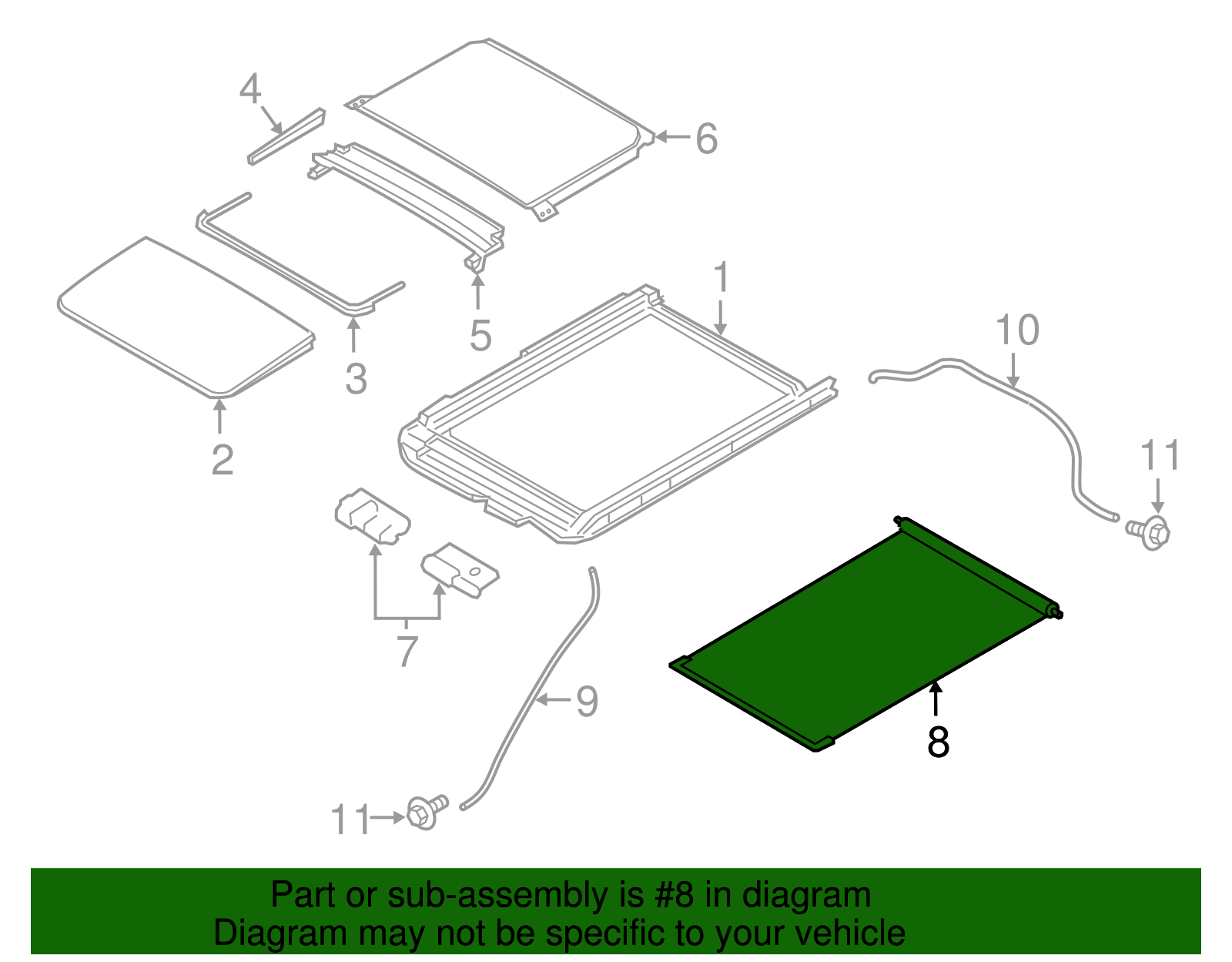 91250-5AA1A - Cover Shade - 2015-2024 Nissan Murano | Nissan OEM Parts ...