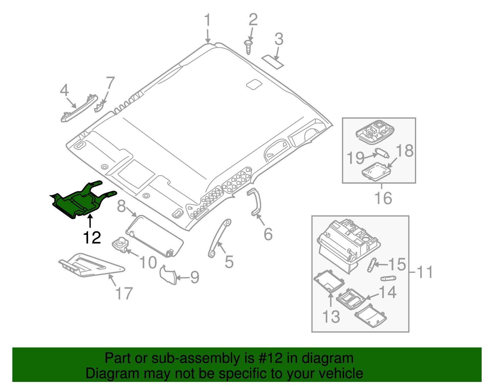 2008-2025 Nissan Map Lamp Assembly Bracket 26439-ZS00A | Sullivan ...