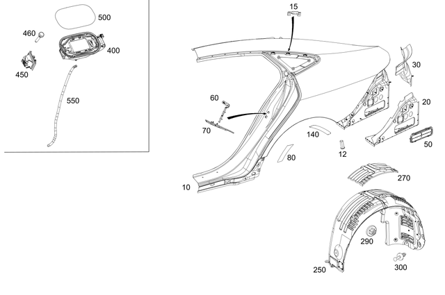 290-630-49-00 - Tank Filler Recess 2019-2025 Mercedes-Benz | Mercedes ...