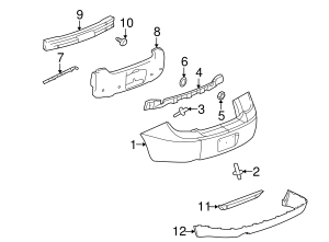 2005-2010 GM Rear Bumper Fascia Bracket 15220077 | TascaParts.com