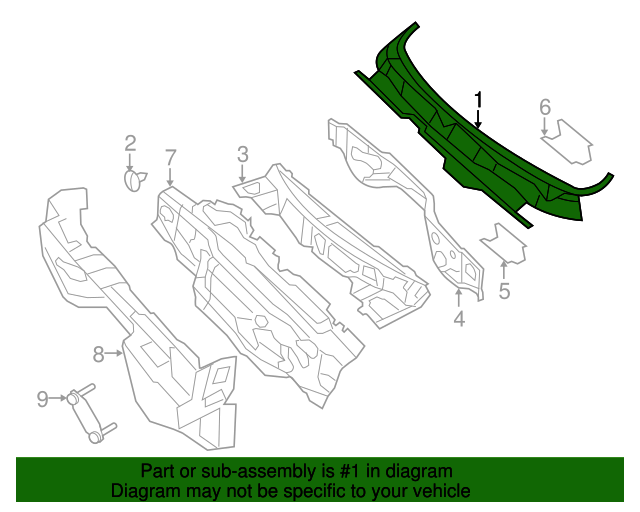 2009-2023 Mopar Cowl Grille 55112305AD | Canada Mopar Parts