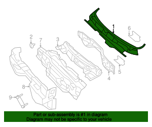 2009-2023 Mopar Cowl Grille 55112305AD | Mopar Parts Canada
