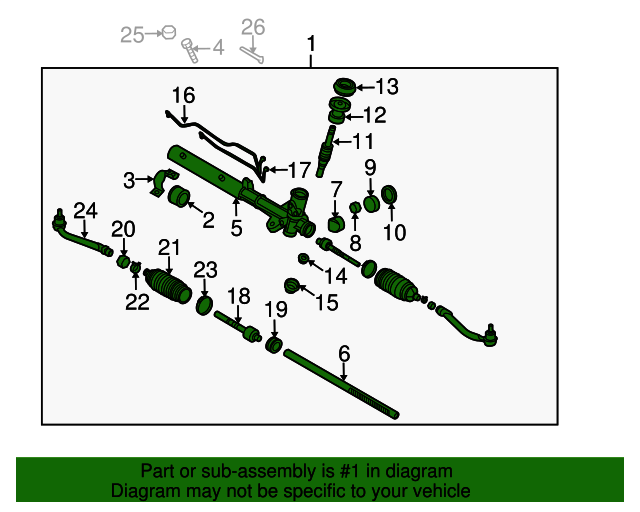 57700-1M800 - Steering Gear 2010-2013 Kia | Kia.Parts Store