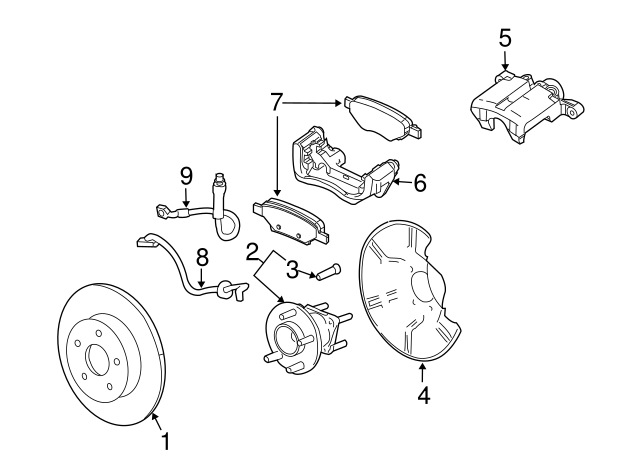 Genuine OEM Rear Wheel Hub and Bearing Assembly with Wheel Studs Part ...