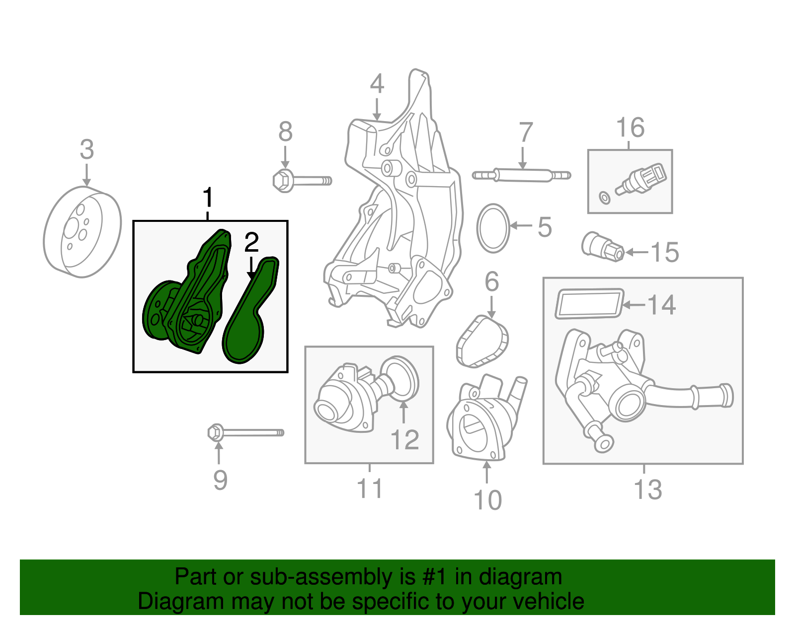 19200-5J0-A01 - Engine Water Pump 2012-2015 Honda Crosstour ...