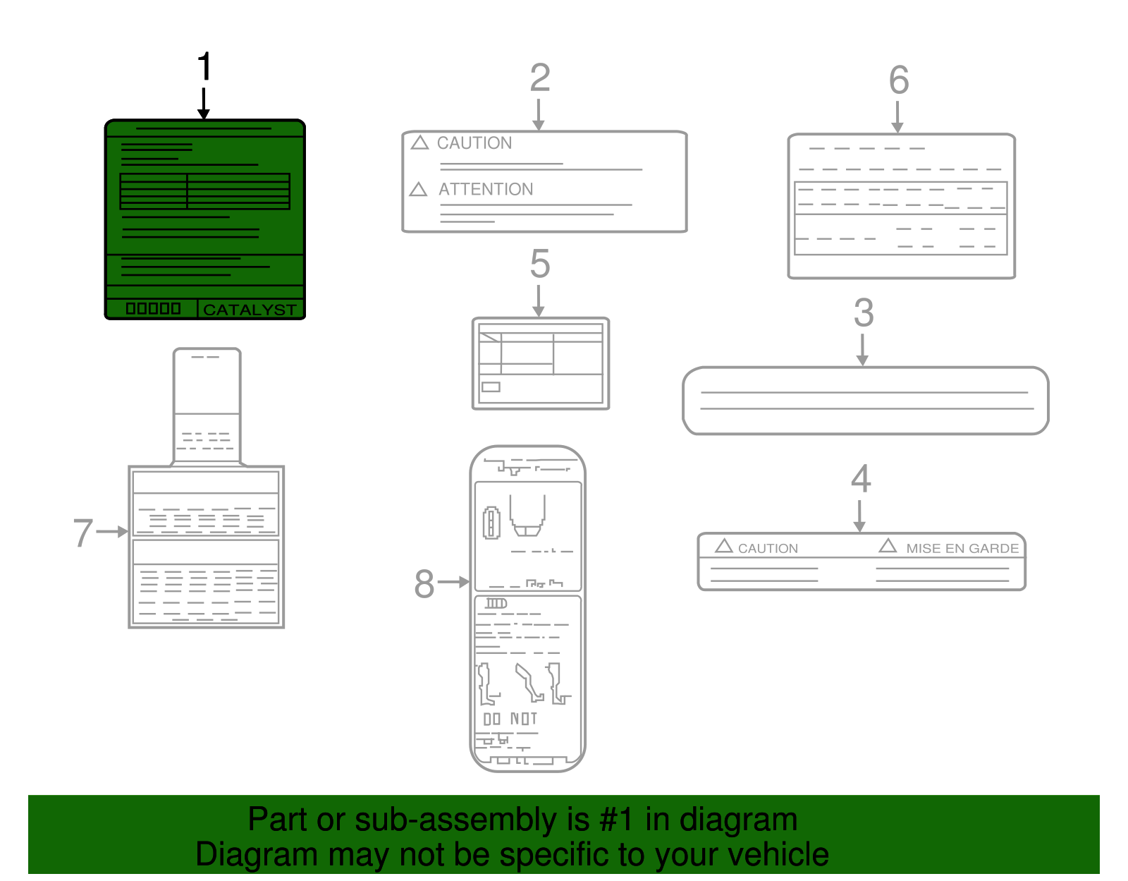 2018 Nissan Murano Emission Label 14805-9UE1A | Melloy Nissan Parts