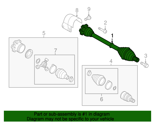 2015 Volkswagen Axle Assembly 5C0-407-271-BQ | VW Direct Parts