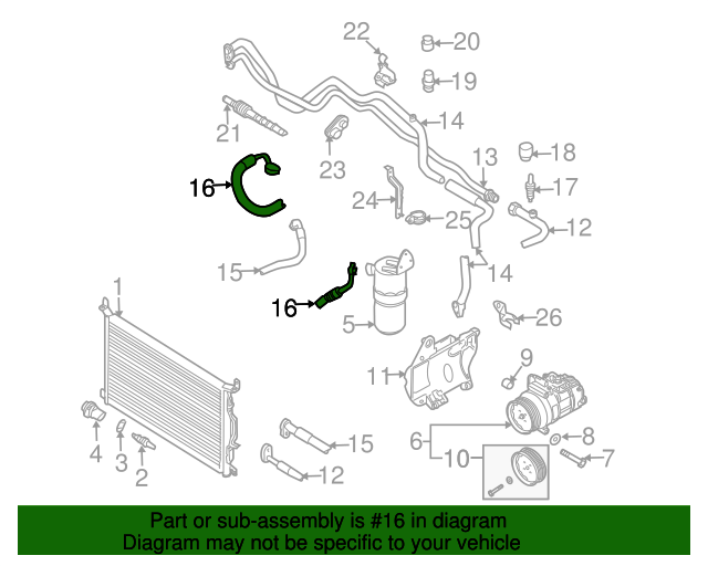 4E0-260-707-BA - AC Hoses 2005-2010 Audi A8 Quattro | Audi OEM Parts