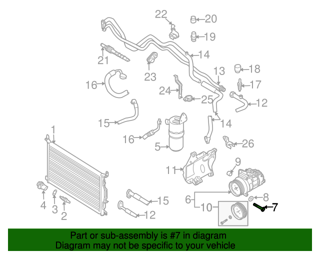 N-101-112-03 - Compressor Assembly Mount Bolt 2005-2009 Audi A8 Quattro ...