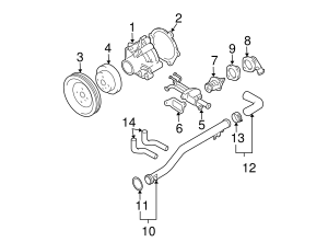 Genuine Water Pipe for 2005-2009 Hyundai | Part# 25460-23000 | Hyundai ...