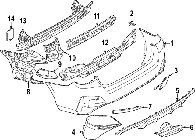 Genuine BMW 51-12-5-A1D-B03 | Bumper Cover - Rear | FREE Shipping on ...