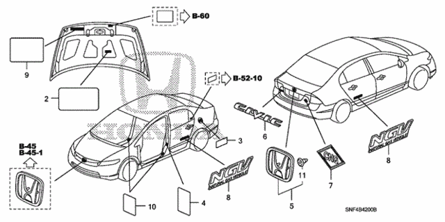 17505-SVM-A00 - Label, Cng Tank 2009-2011 Honda Civic | Honda Parts Online