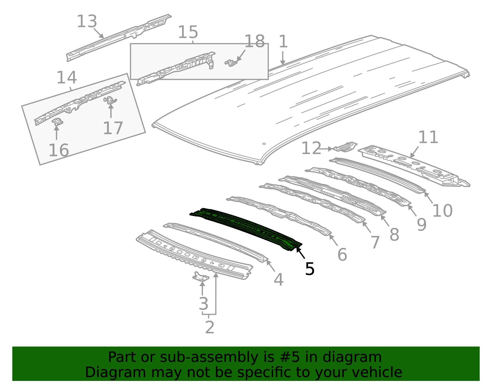 84685663 - Roof Panel Number 2 Bow 2021-2024 GM | Gateway Buick GMC Parts