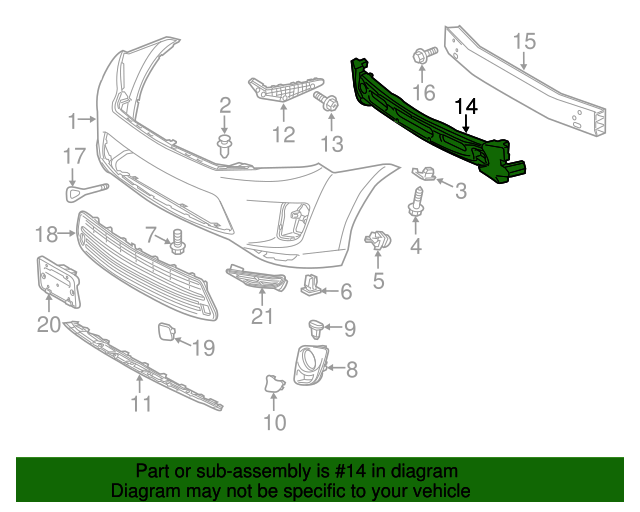 Toyota OEM Energy Absorber Part# 52611-0E050 | OEM Vehicle Parts