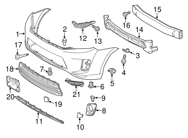 2011-2013 Toyota Highlander Lower Grille 53128-48010 | Elmhurst Toyota ...