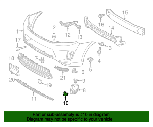 2011-2013 Toyota Highlander Molding Front Bumper - DRIVERS SIDE 52713 ...