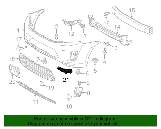 2011-2013 Toyota Highlander Lower Grille 53128-48010 | Elmhurst Toyota ...