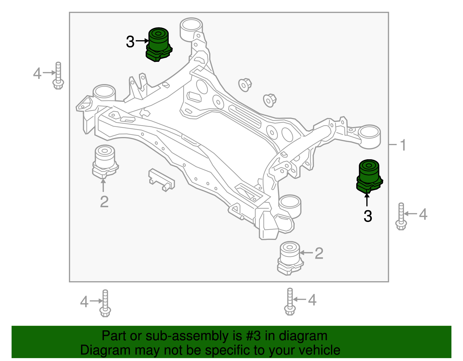 8W0-505-145-F - Suspension Cross-Member Rear Mount 2017-2024 Audi ...