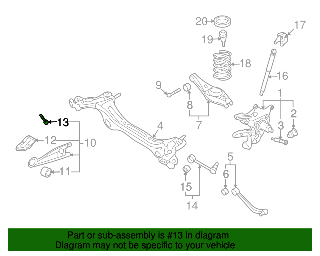 62617-4D000 - Trailing Arm Bolt 2014 Kia Sedona | Kia.Parts Store